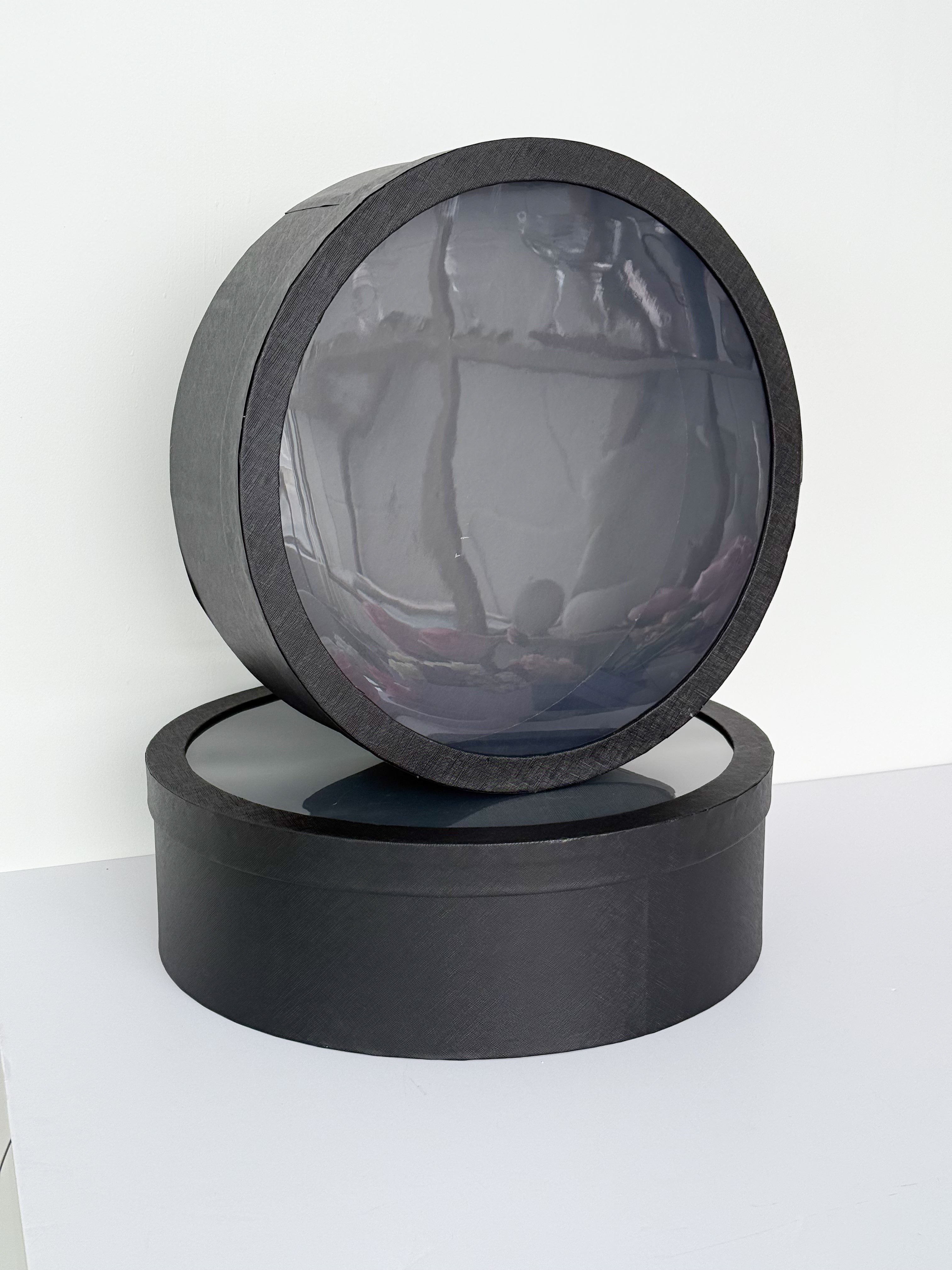 Large Black Round Flower Box, Luxury Flower Packaging and Boxes ...